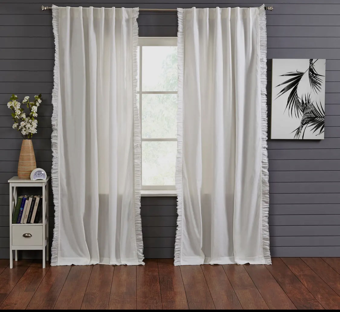 Bohemian and Shabby Frayed Edge Linen Curtain Panel – FRENCH VANILLA CHARM